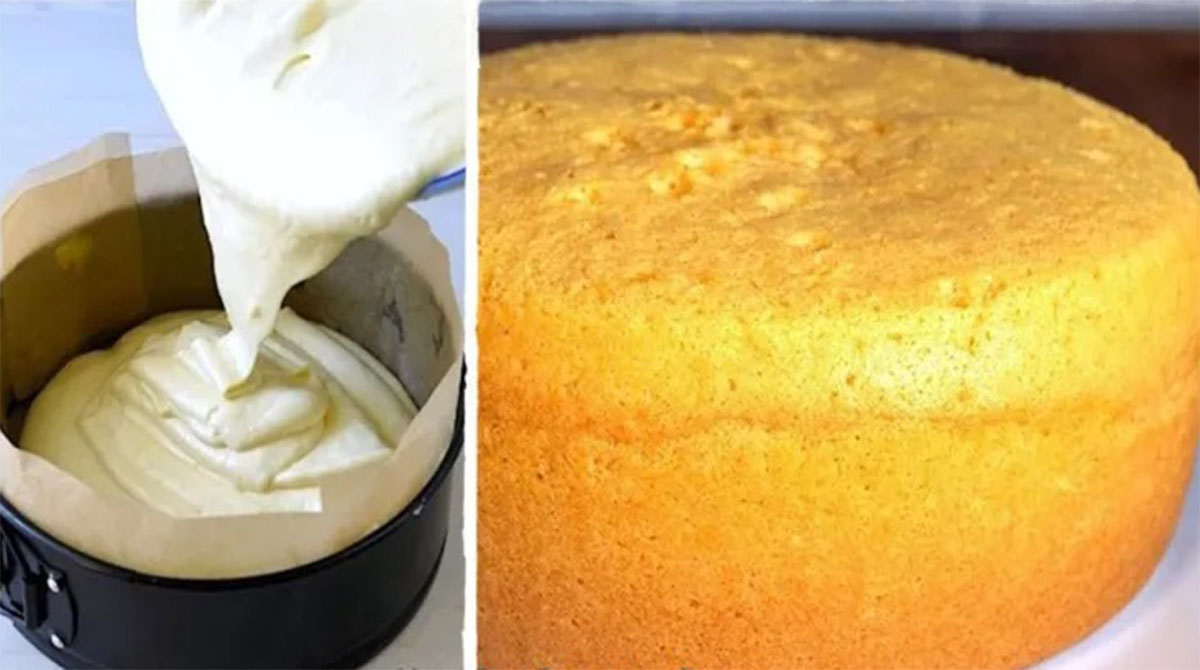 Pão de Ló simples e muito fofo (só leva 3 ingredientes e é muito fácil ...